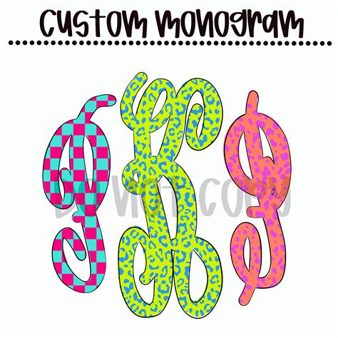Preppy Script Custom Monogram Darling Mama Digitals