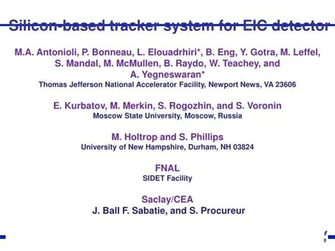 Ppt Silicon Based Tracker System For Eic Detector Powerpoint
