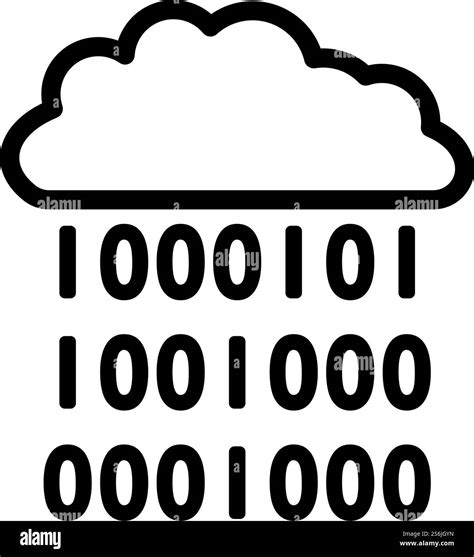 Cloud Data Stream Icon Editable Bold Outline Design Vector