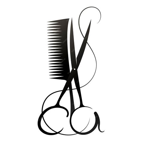 Premium Vector Beautiful Curl Hair Scissors And Comb Design For A