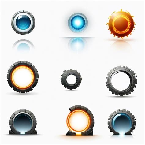 Portal Vector Set White Background Isolated A High Premium Ai