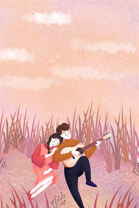 Lichun 로맨틱 커플 데이트 일러스트 포스터 이춘 낭만주의 커플 Shangxin 여행 캐릭터 일러스트 레이터 스타일 스타일 이춘 낭만주의 무료 다운로드를위한 배경 이미지