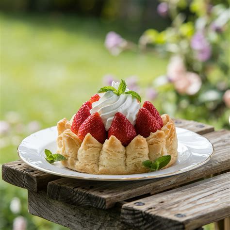 Strawberry Dessert With Flaky Puff Pastry