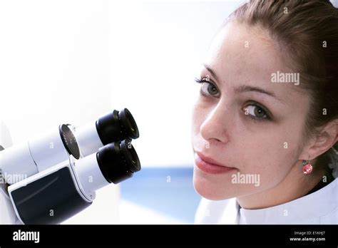 Woman Microscope Hi Res Stock Photography And Images Alamy