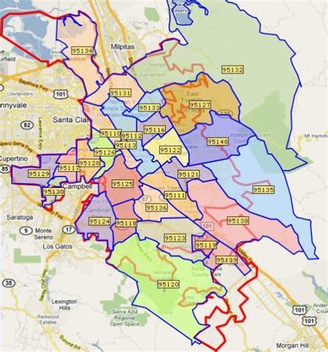 Zip Code Map Of San Jose Ca Map Worksheets