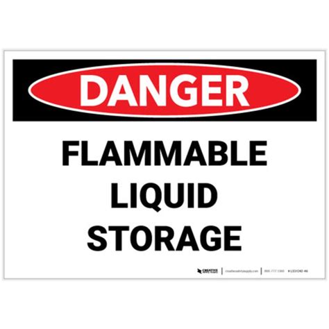 Danger Flammable Liquid Storage Label Comprehensive Safety Signs