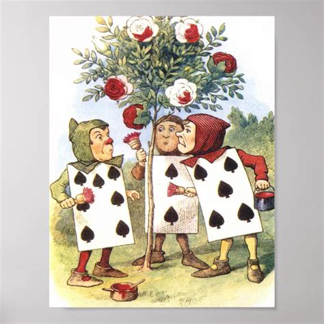 Alice In Wonderland Spade Cards Tree Poster Zazzle