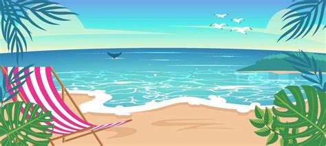Beautiful Beach Scenery Clip Art Beach Scene Clipart Free Download