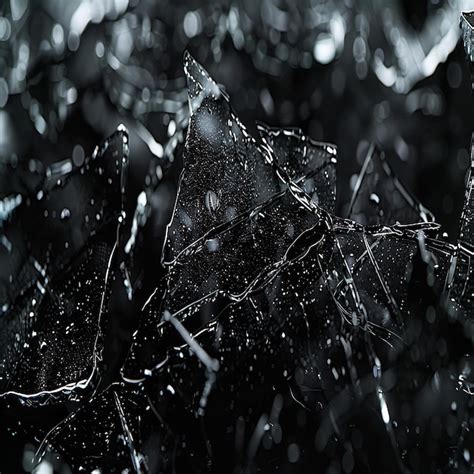 Cracked Glass Texture With Intricate Shatter Patterns On A Dark Background Premium Ai
