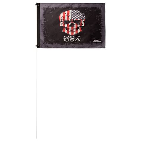 Made In Usa Skull 2x3 Flag Utv Rzr Jeep Truck Sand Dune Gorilla Whips