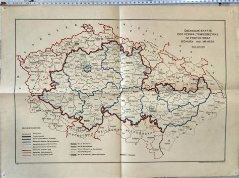 Mapa Protektorát Čechy A Morava Aukro