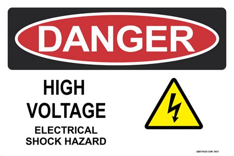 Danger High Voltage Electrical Shock Hazard Symbol Fast