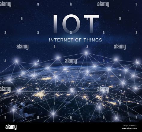 Iot Internet Of Things Concept With Global Network Around Earth Stock