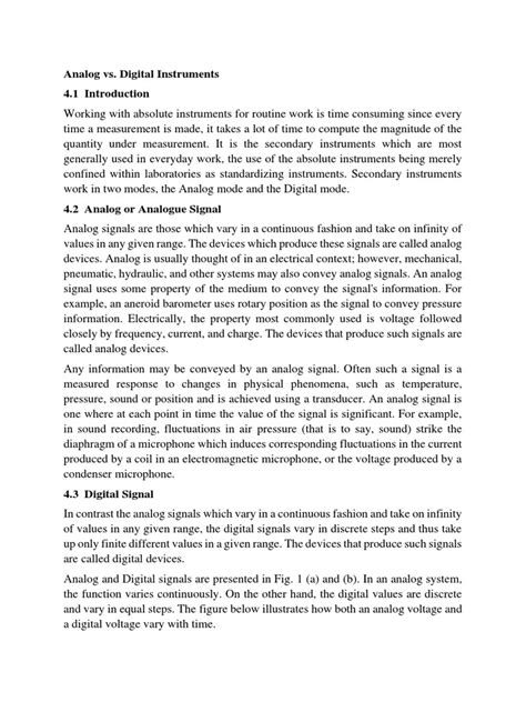 Analog Vs Digital Instruments Pdf Analog To Digital Converter