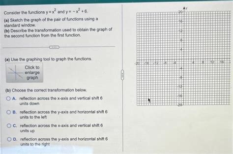 solved consider the functions y x2 and y −x2 6 a sketch