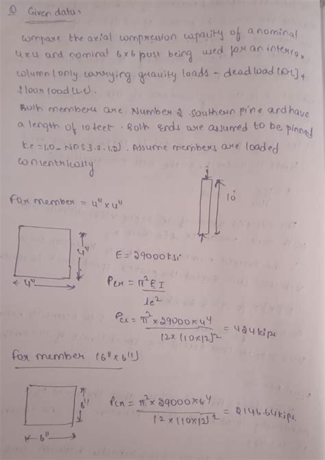 Answered Compare The Axial Compression Capacity… Bartleby
