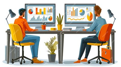 Business Workers Are Looking At An Infographic Analyzing The Evolution