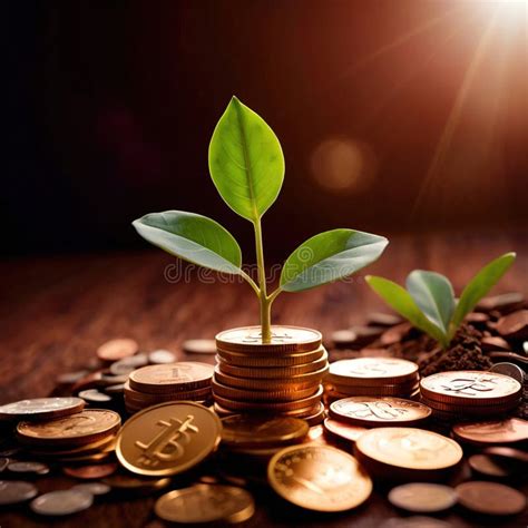 Financial Saving Concept For Weath Assets Shown By Plant Growing Out Of