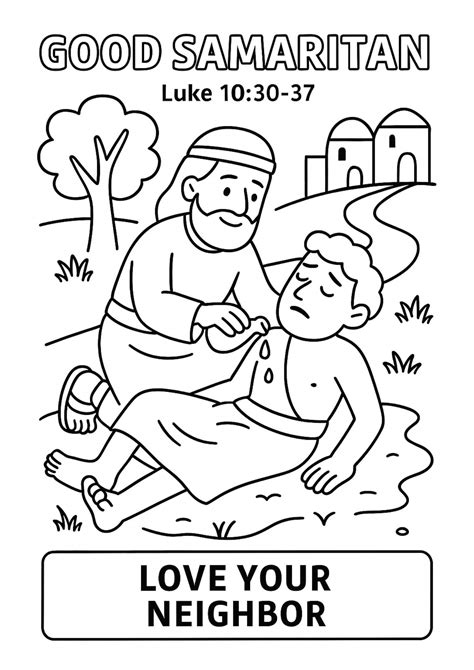 Free Coloring Sheet For The Good Samaritan
