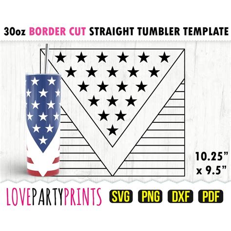 V Split American Flag Template Svg Dxf Png Pdf 30 Oz Skinny Tumbler