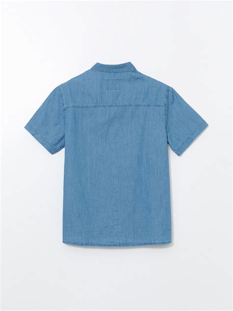 Lcw Jeans Κανονική Εφαρμογή Κοντό Μανίκι Ανδρικό Τζιν Πουκάμισο S5ka59z8 H45 Lc Waikiki