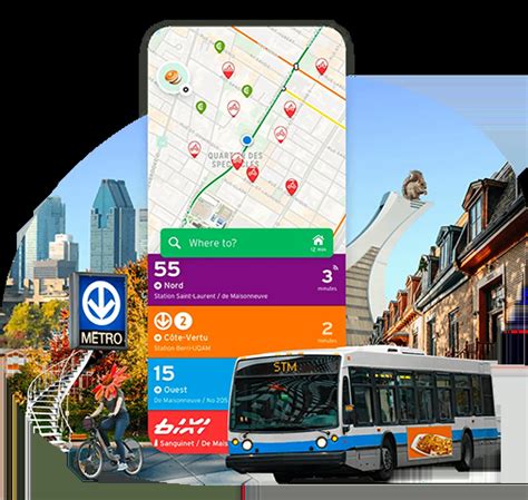 Montréal bus and train routes with STM schedules