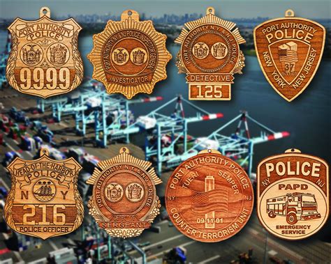 Personalized Wooden Ny Nj Port Authority Police Badge Hanging Etsy