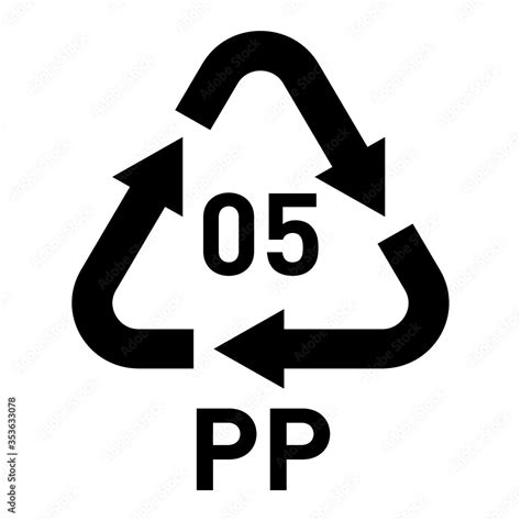 Pp 05 Recycling Code Symbol Plastic Recycling Vector Polypropylene Sign Stock Vector Adobe Stock
