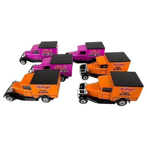 Kelloggs Toys Vtg Lot 6 Matchbox Kelloggs Cereal Die Cast Model Trucks Miniwheats Raisin