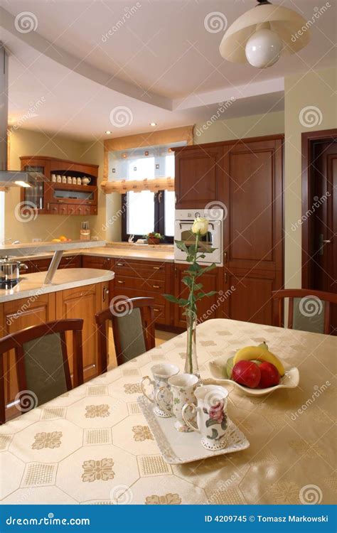 Classic Kitchen And Table Stock Image Image Of Kitchen 4209745