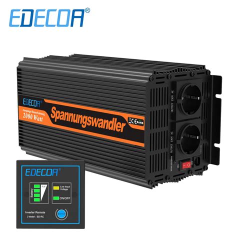 Edecoa 2000w Dc 12v 24v To Ac 220v 230v Modified Sine Wave Power