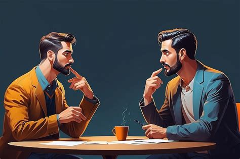 Men Talking Concept Illustration Premium Ai Generated Image