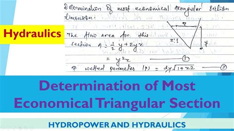 Design Of Most Economical Canal Triangular Section Youtube