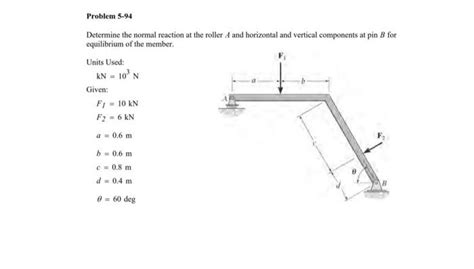 Solved Problem Determine The Normal Reaction At The Chegg