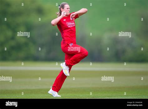 Stokenchurch Uk 1st May 2024 Phoebe Graham Of Thunder Bowling During The Rachael Heyhoe Flint