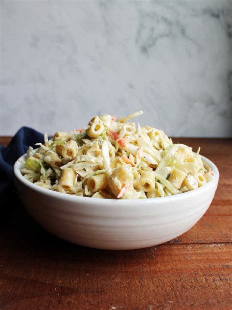Creamy Coleslaw Pasta Salad Cooking With Carlee