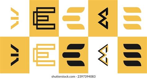 Letter E Logo Vector Collection Premium Stock Vector Royalty Free