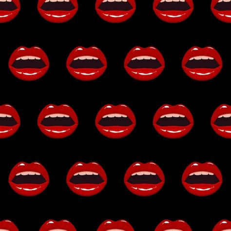 Premium Vector Seamless Pattern With Red Lips