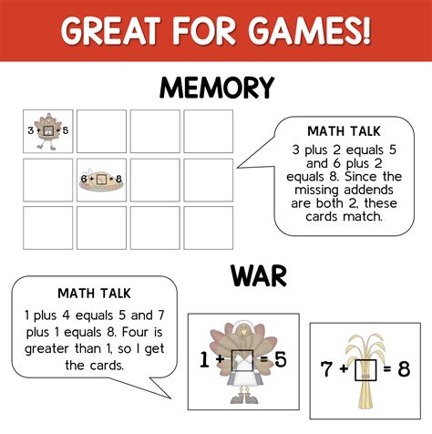 thanksgiving combinations to 10 with missing addends classful