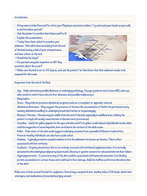 Abdominal Exam For Pa Osce Pdf Abdomen Liver