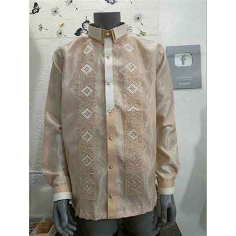 Modern Barong Tagalog Beige Color Full Open Series Shopee Philippines