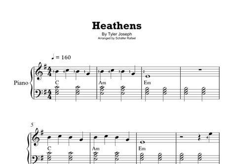 Heathens Arr Schäfer Rafael By Twenty One Pilots Sheet Music For