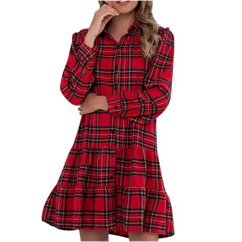 Womens Plaid Dress 2024 Fashion Single Breasted Light Plaid Jacket