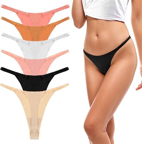 Telooco 6 Pack Seamless G String Thongs For Women No Show G