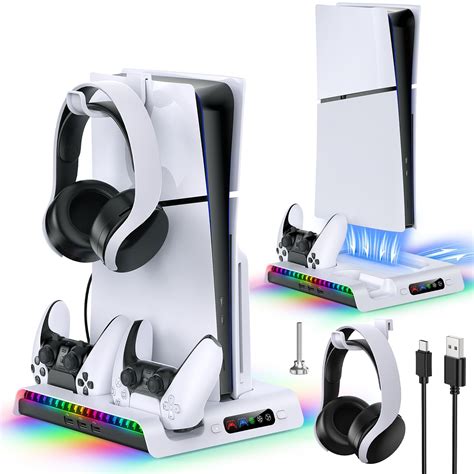 Charging Stand With Cooling Fan Only For Ps5 Slim Console Dual