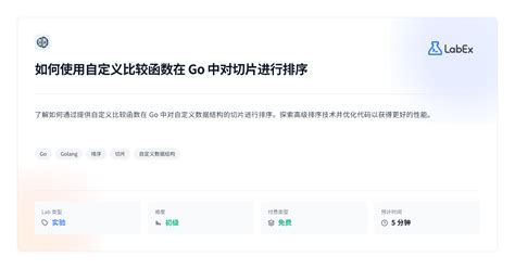 如何使用自定义比较函数在 Go 中对切片进行排序 Labex