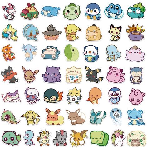 Kawaii Pokemon Stickers Pikachu 50 Or 100 Pieces Scrapbooking