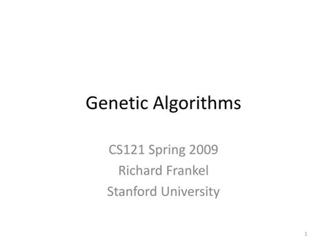 Ppt Genetic Algorithms Powerpoint Presentation Free Download Id677222