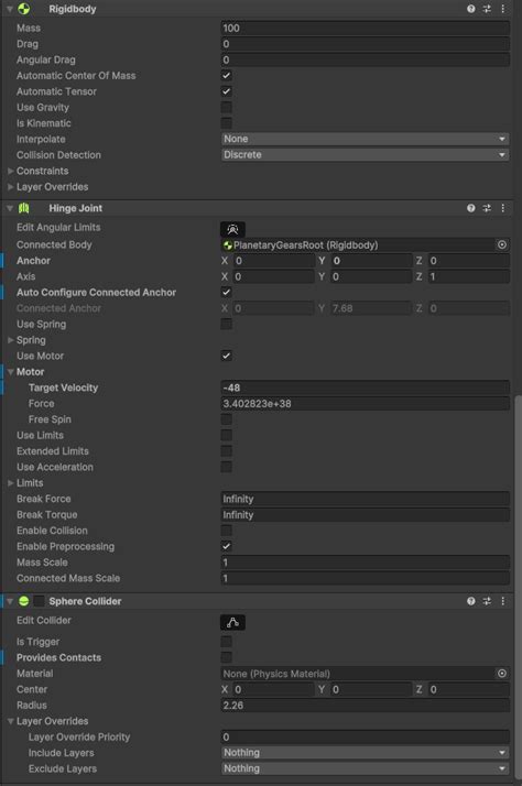 Unityphysics Joints Behaving Oddly With Colliders Unity Engine
