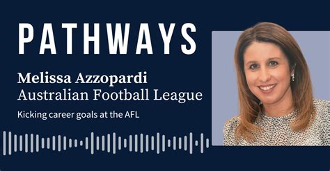Pathways — Melissa Azzopardi Australian Football League Afl Atlas